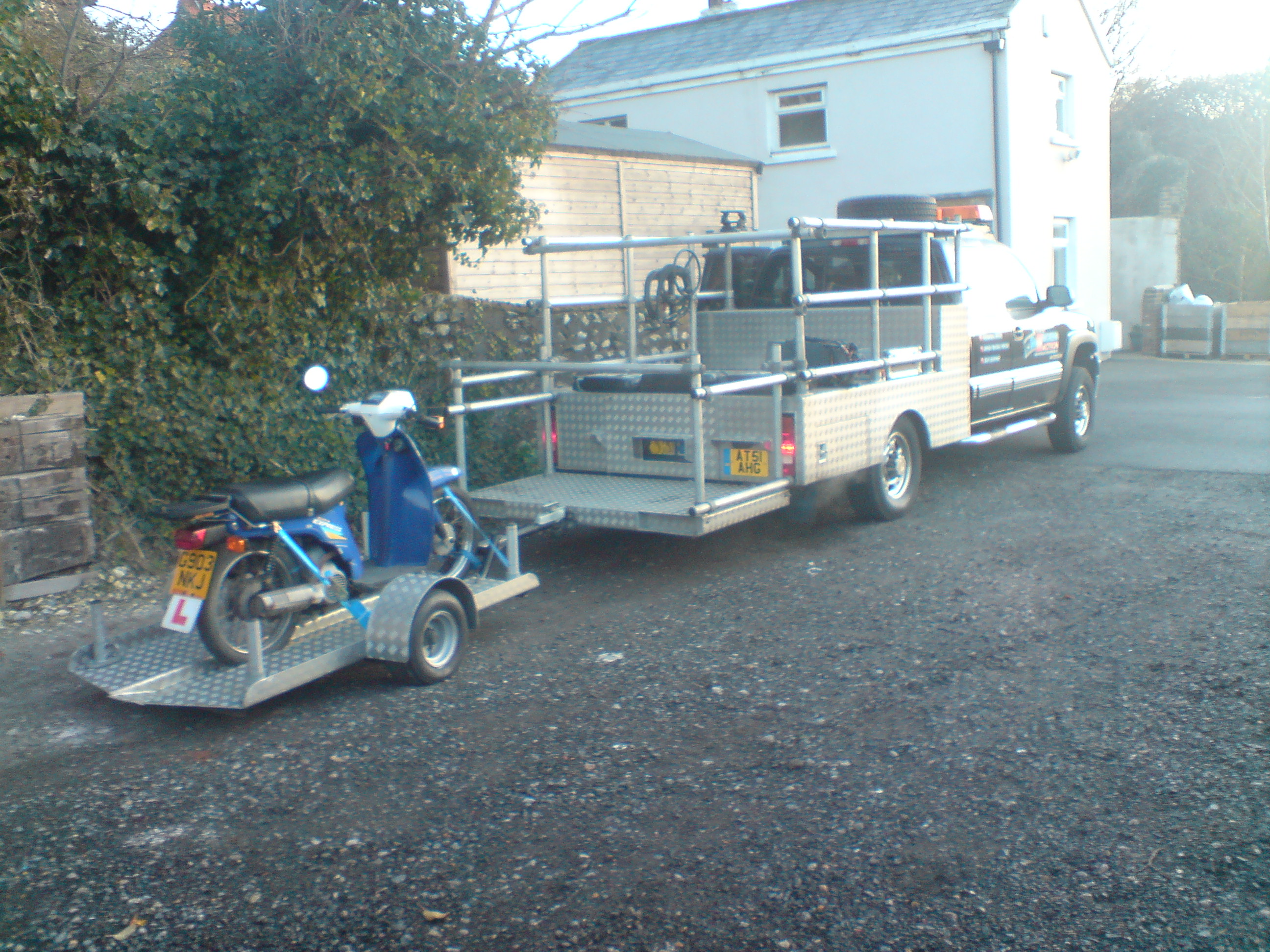 Motorcycle or Bicycle Mini Low Loader - Fixed Position - Bickers Action